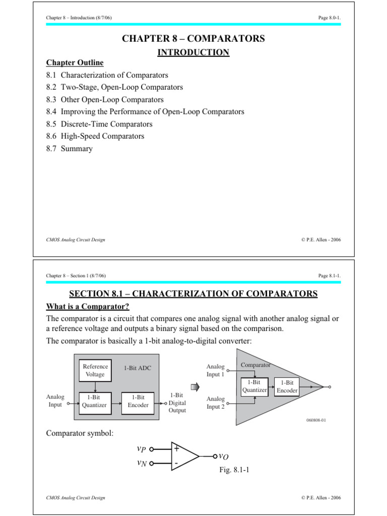 Chapter 8 - Comparators (1.3MB) - Analog IC | PDF | Analog To Digital ...
