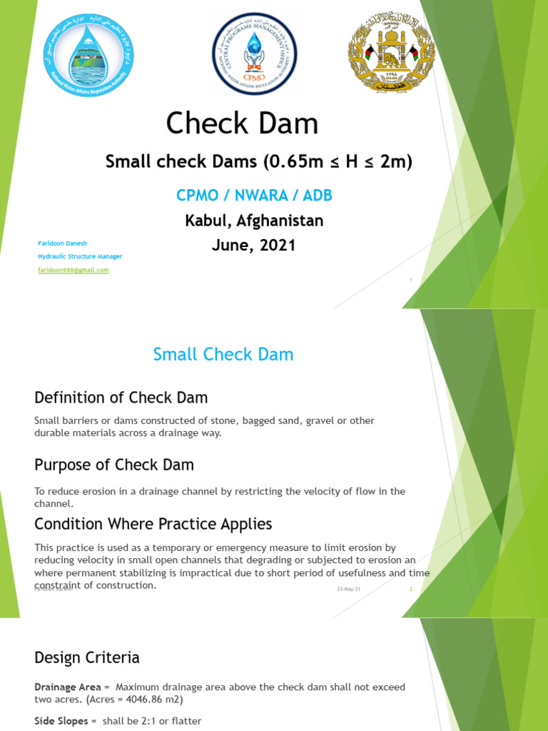 Check Dam Design & Construction Guide | PDF | Dam | Water