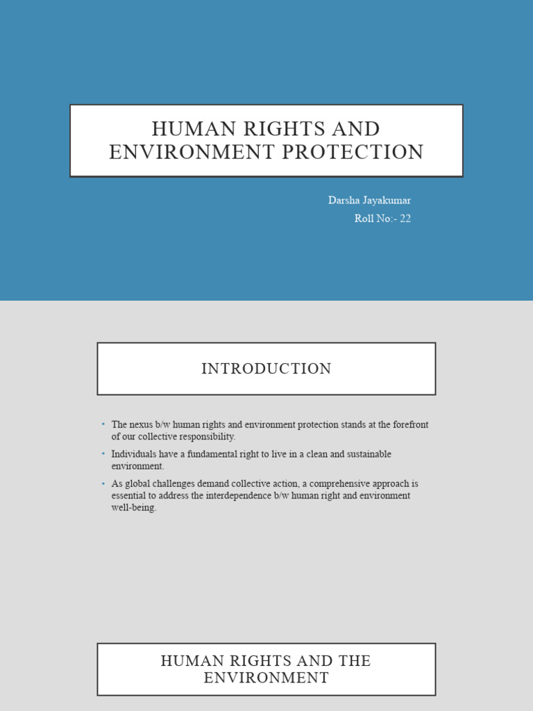 Human Rights and Environment Protection | PDF | Environmental ...