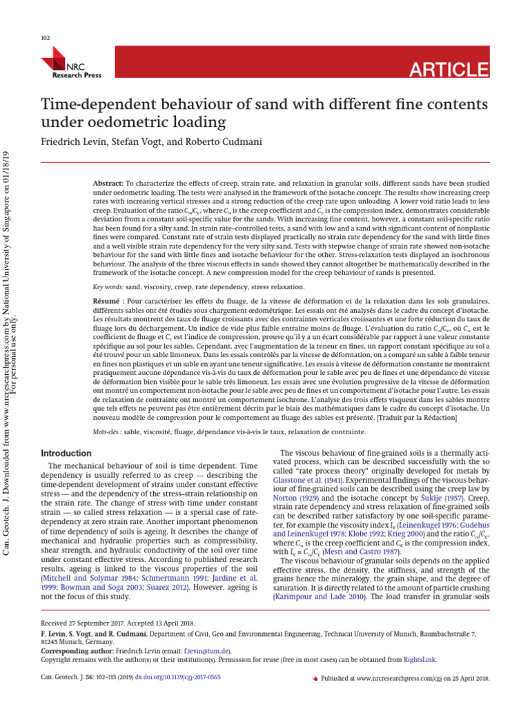 Sand Creep and Strain Rate Analysis | PDF | Continuum Mechanics ...