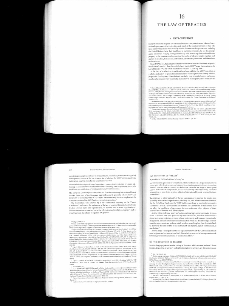 Brownlie, 8E, Treaties (Ch.16) | PDF