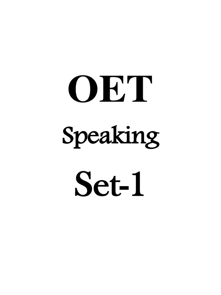 OET Speaking Sub-Test Guide | PDF | Stress (Linguistics) | Human ...