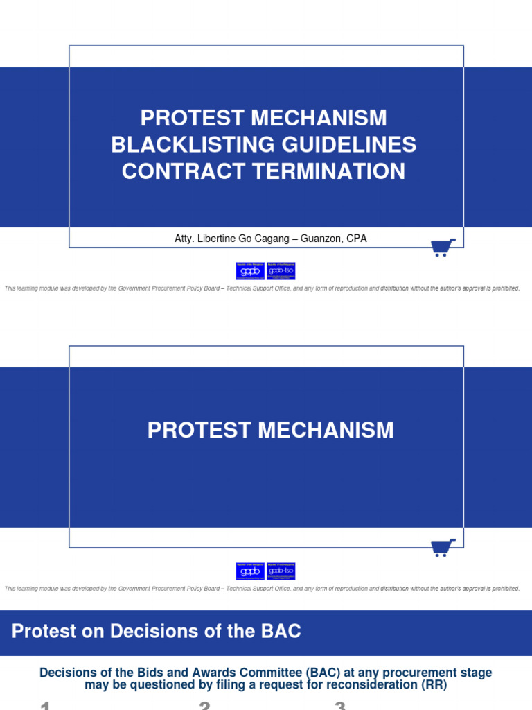 Protest Mechanism Blacklisting Guildelines - Contract Termination | PDF ...