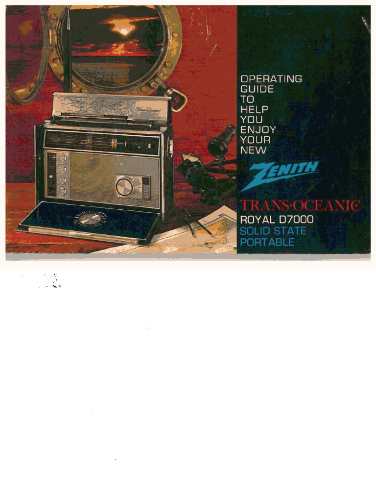 Zenith Trans-Ocean Royal D7000Y Operating Guide - PDF Version 1 | PDF