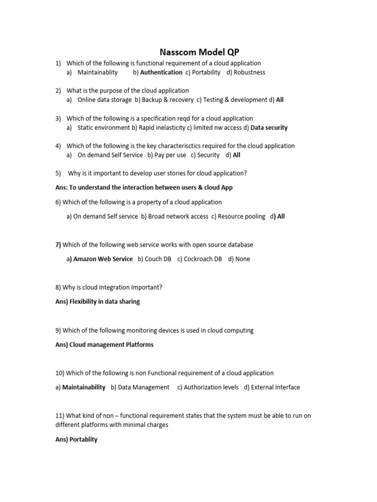 Nasscom - CAD - Assesment Tech | PDF | Cloud Computing | Software As A Service