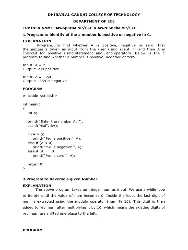 C Programs | PDF | Computer Engineering | Computer Programming