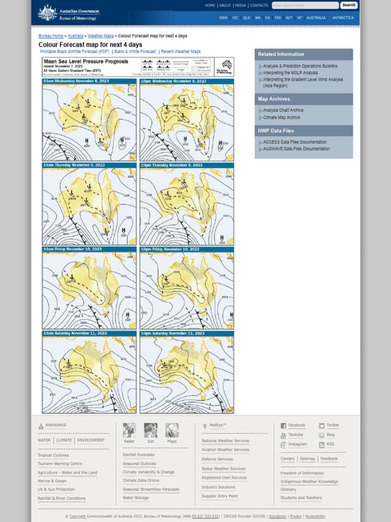 Colour Forecast Map For Next 4 Days | PDF | Weather Forecasting | Weather
