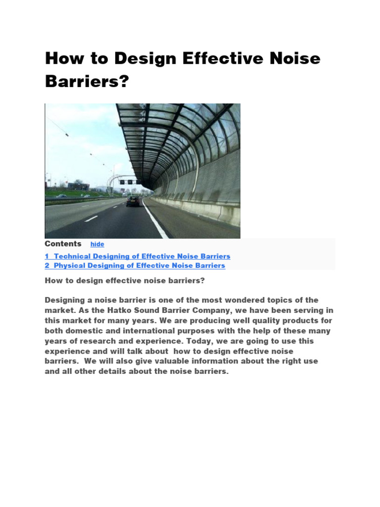 How To Design Effective Noise Barriers | PDF | Noise | Experience