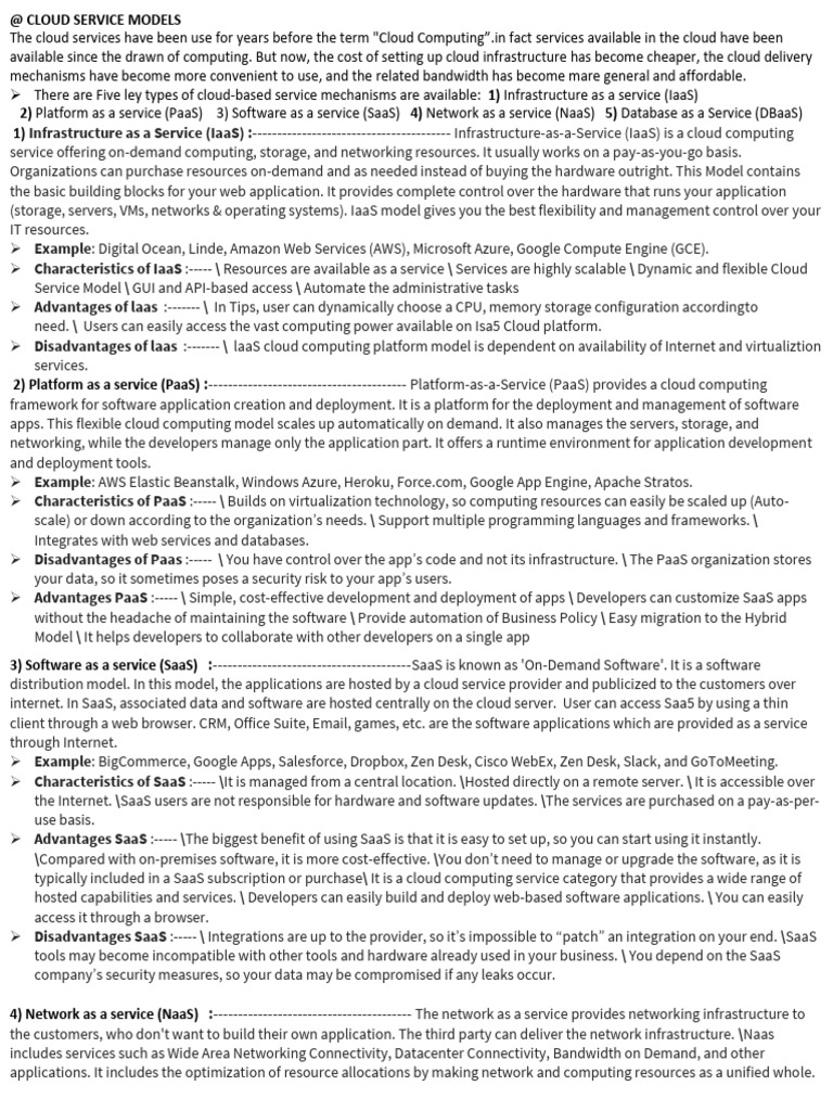 Cloud Service Models | PDF | Cloud Computing | Software As A Service