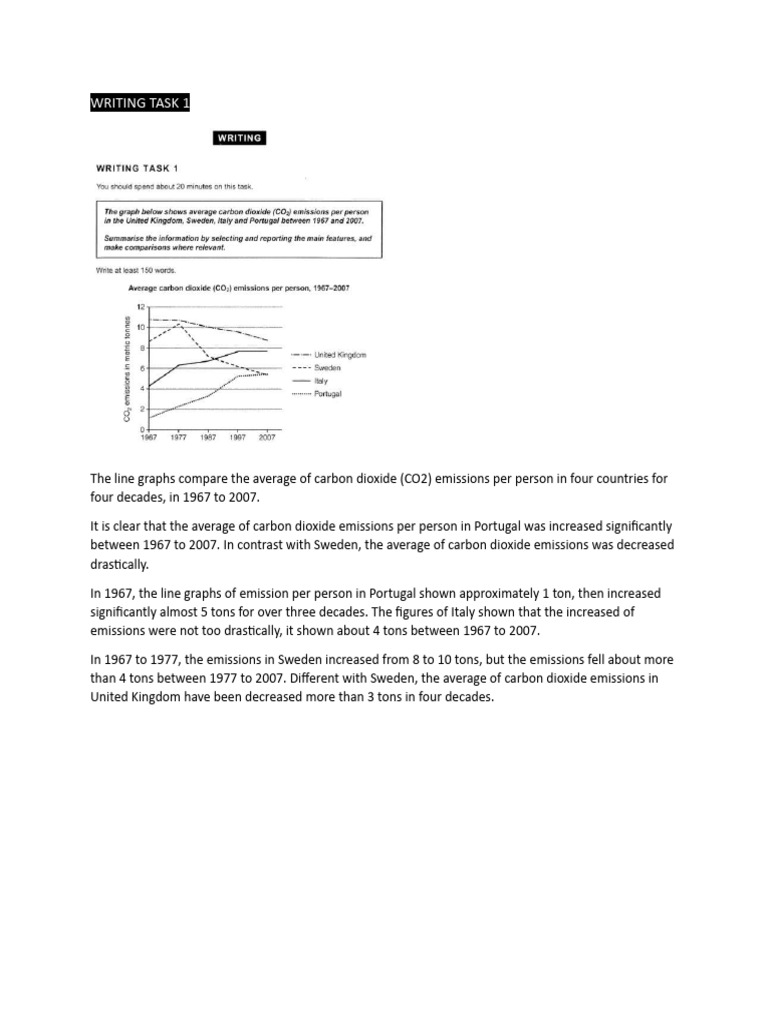 Writing Task 1 Line Graphs and Reading Test 1,2 | PDF