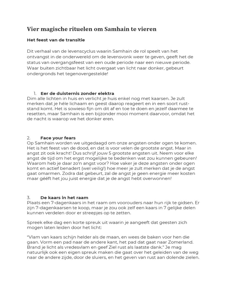 Vier Magische Rituelen Om Samhain Te Vieren | PDF
