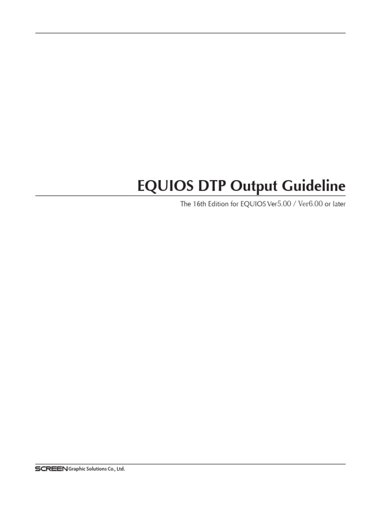 Screen EQUIOS DTP Output Guideline | PDF | Adobe Illustrator | Adobe In Design
