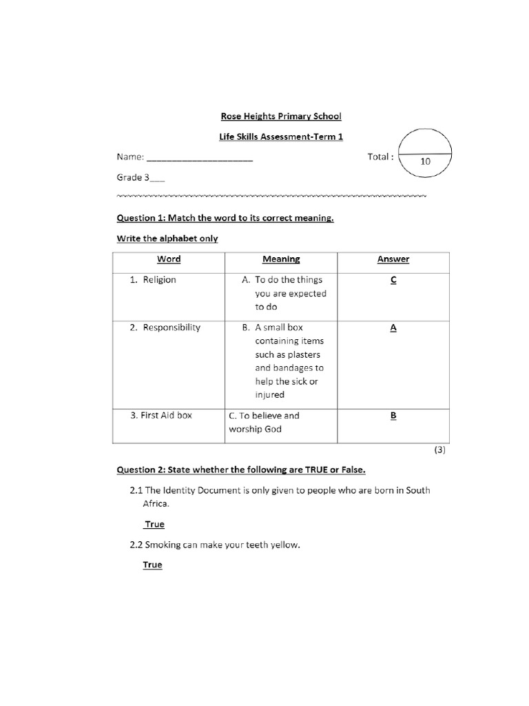 Lifefe Skilss For Chris | PDF