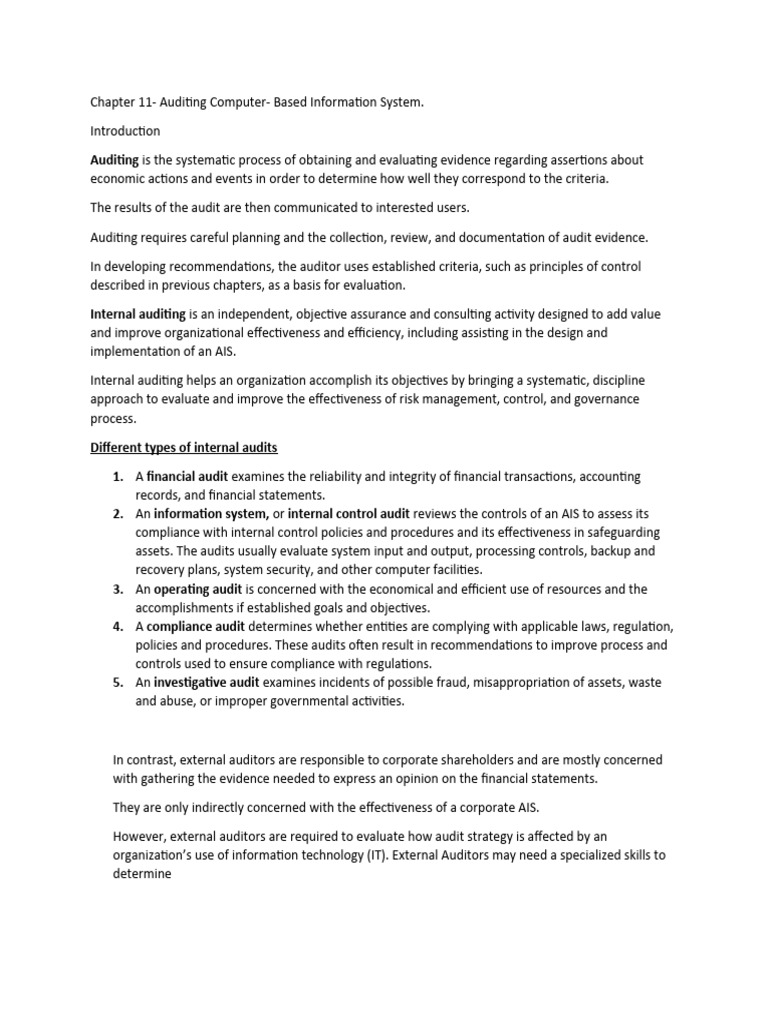 Auditing Computer-Based Systems | PDF | Audit | Internal Control