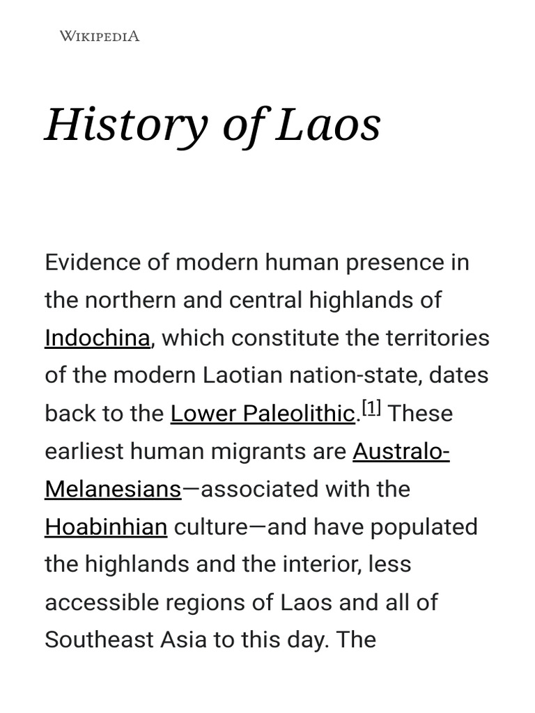 History of Laos - Wikipedia | PDF | Laos | Thailand