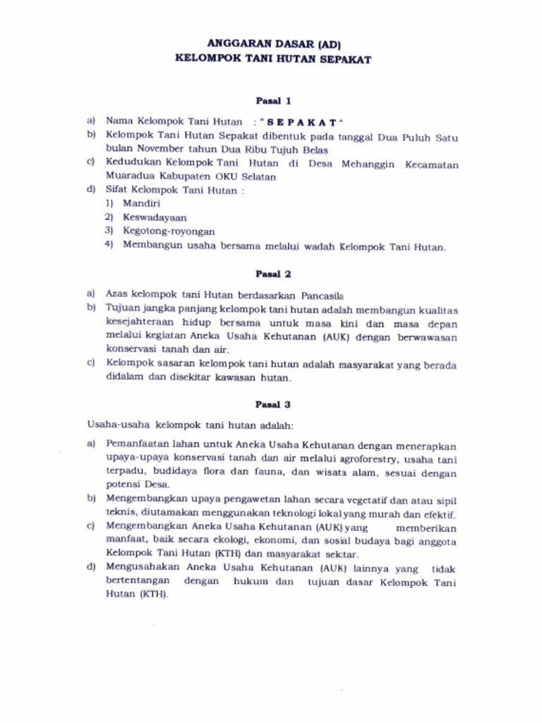 AD ART KTH SEPAKAT TTD | PDF