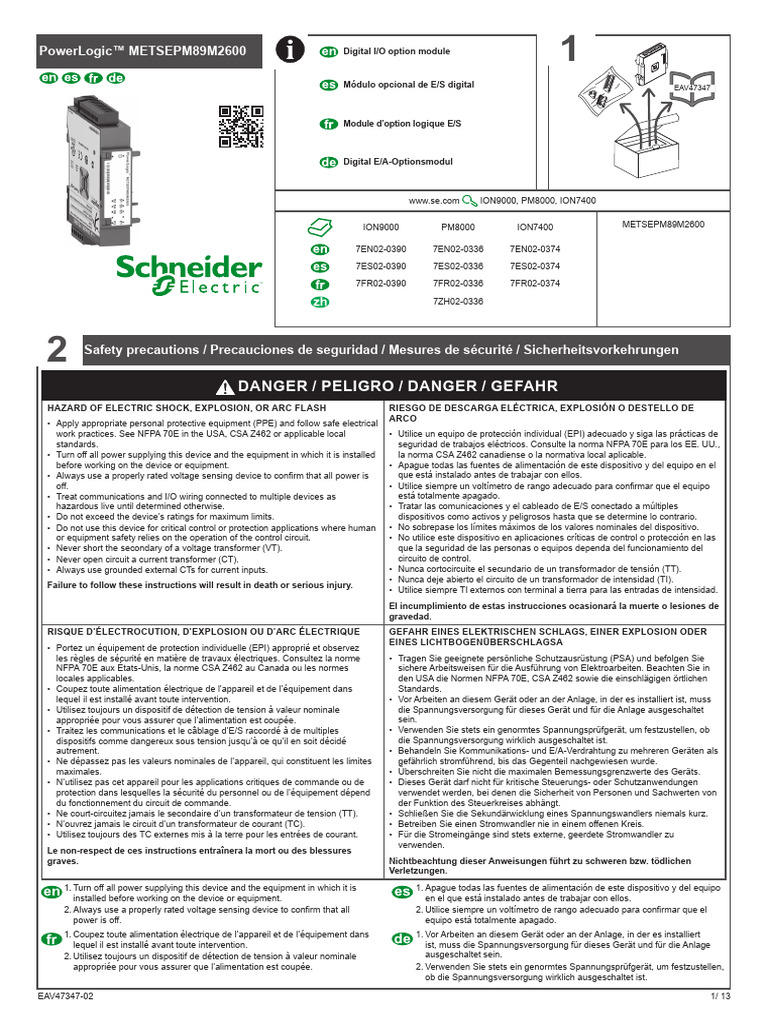 EAV47347 02 Digital IO Option Module Install Sheet | PDF | Ingenieria ...