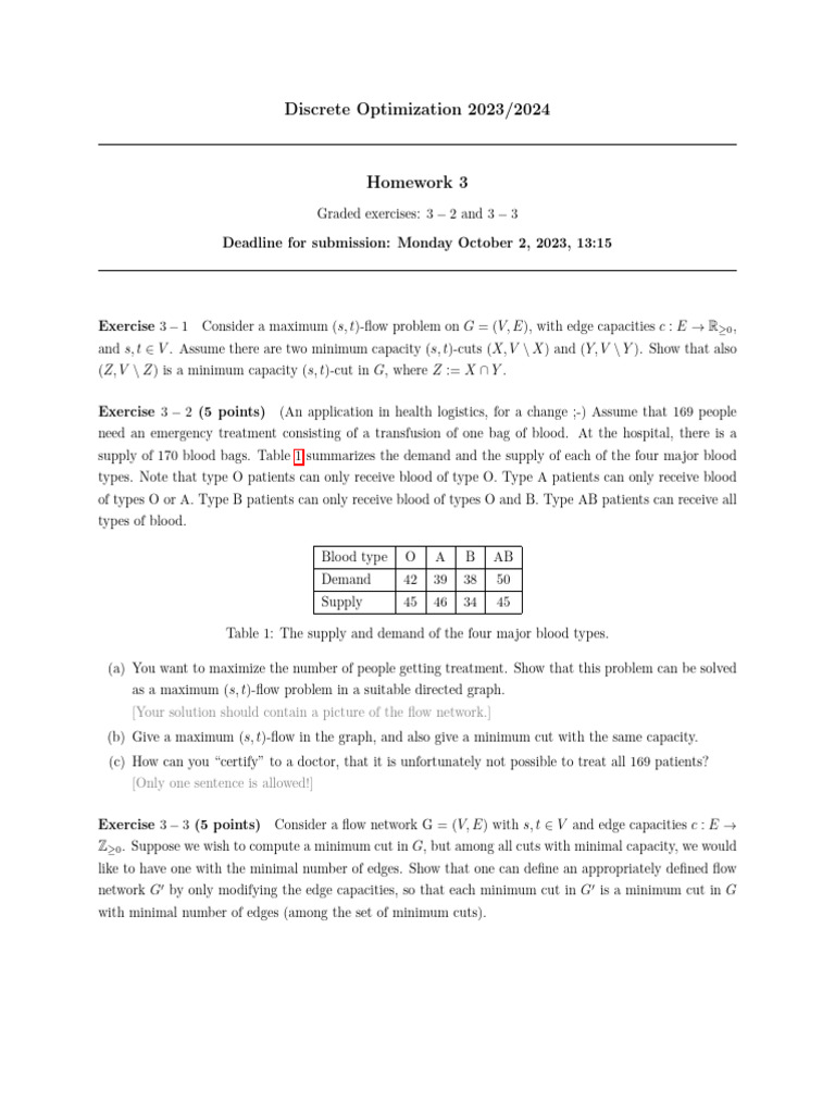 DiscreteOptimization2023 Homework3 | PDF | Theoretical Computer Science | Graph Theory