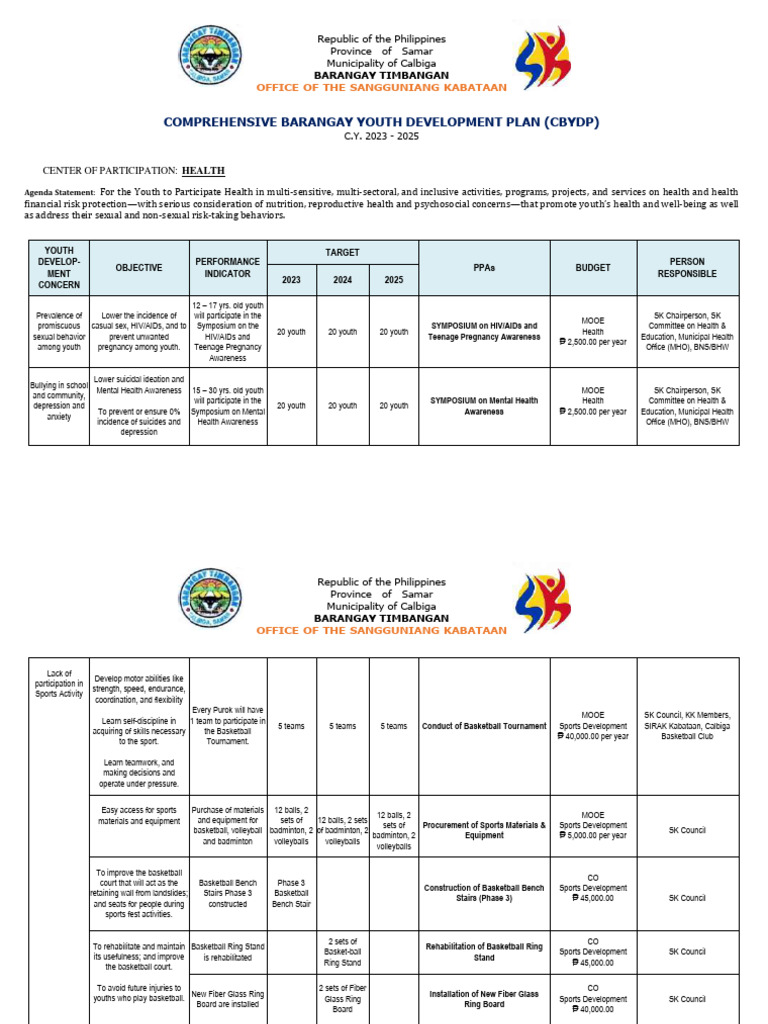 Sample of CBYDP | Download Free PDF | Youth | Environmental Protection