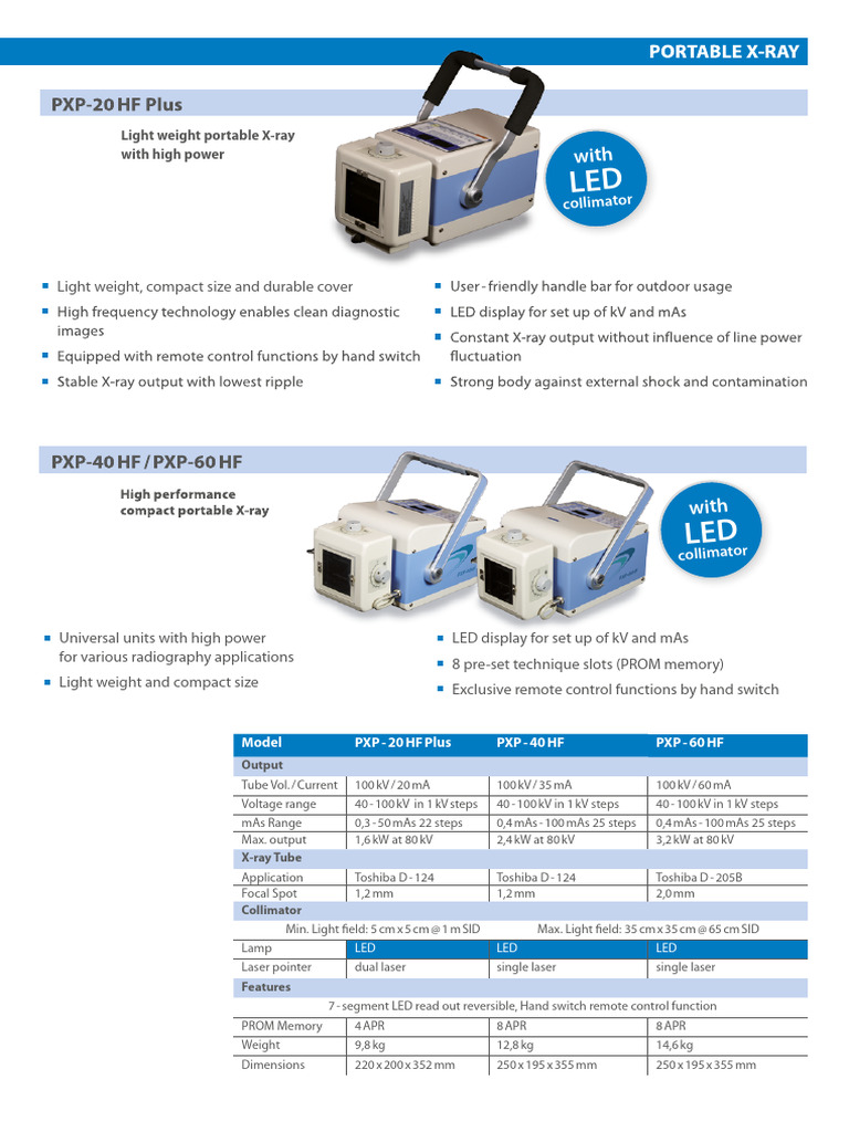 Specifications - PXP-20HF Plus - PXP-40HF - PXP-60HF | PDF | X Ray ...