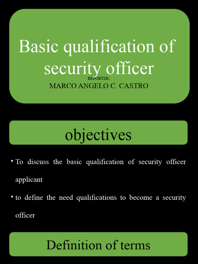 Security Officer Qualifications in the Philippines | PDF | Security ...