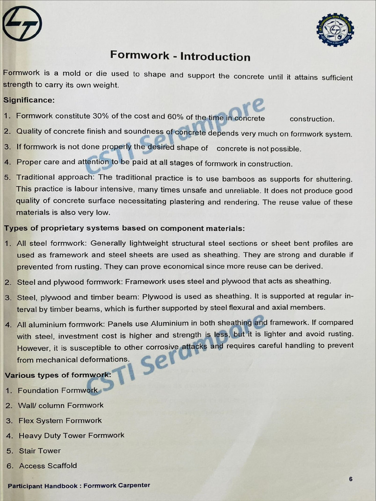 FORMWORK Introduction | PDF