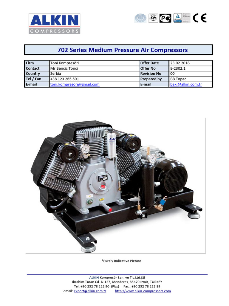 702 Series Medium Pressure Compressors | PDF | Power Supply ...