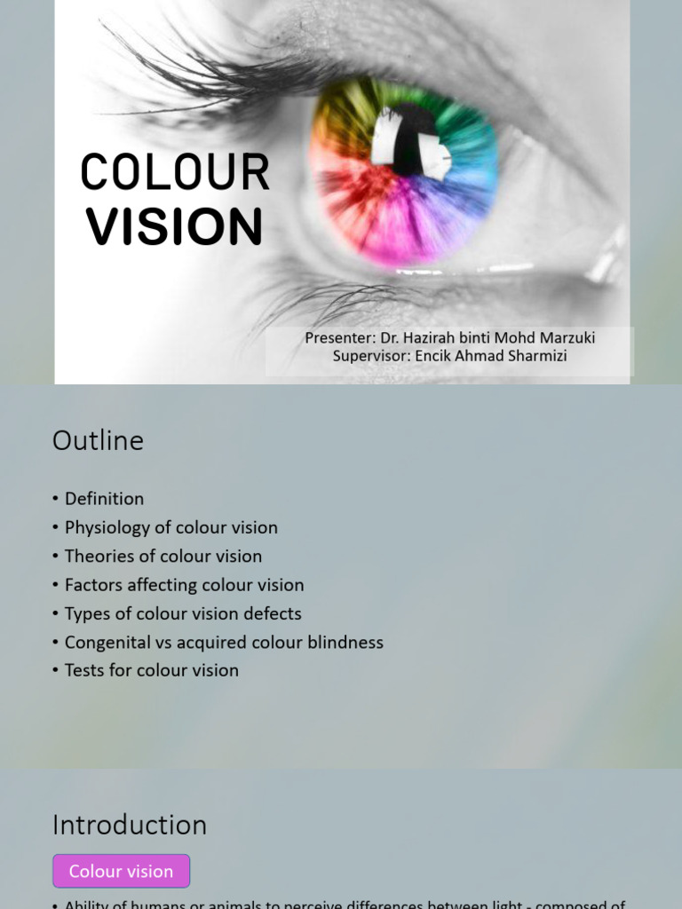 COLOUR VISION HAZIRAH | PDF | Color | Visual Perception