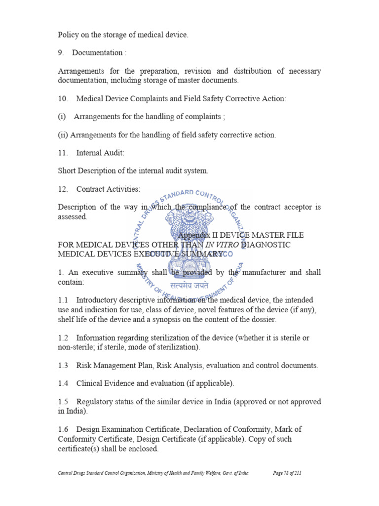 DMF Medical Devices Rules | PDF
