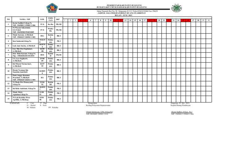 JADWAL Juni 2023 | PDF