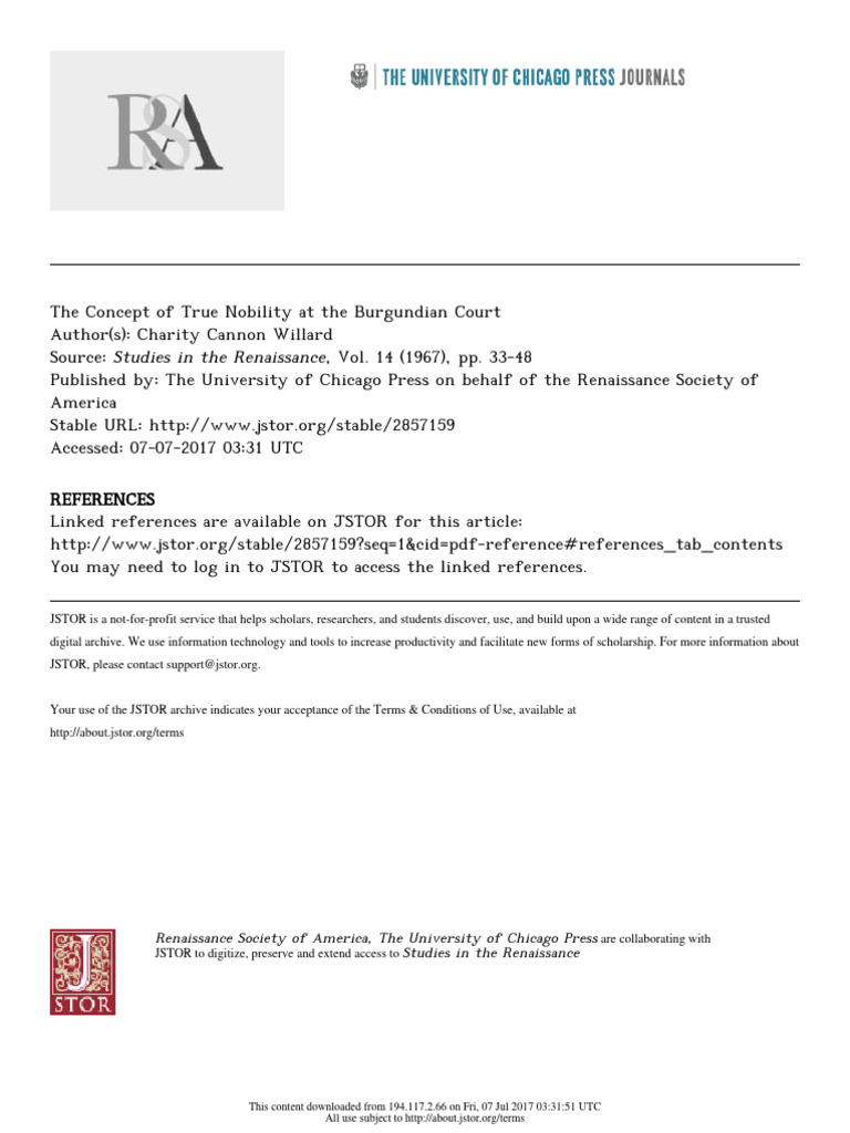 True Nobility at the Burgundian Court | PDF | Humanism | Renaissance