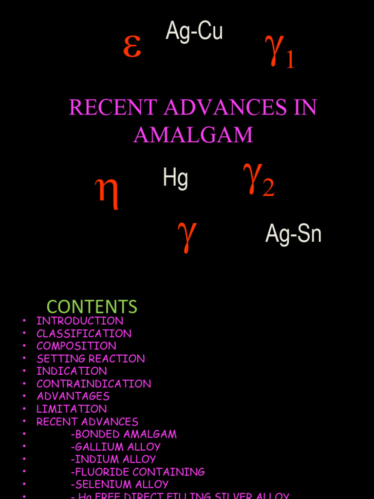 Amalgam With Recent Advances | PDF | Silver | Chemical Substances