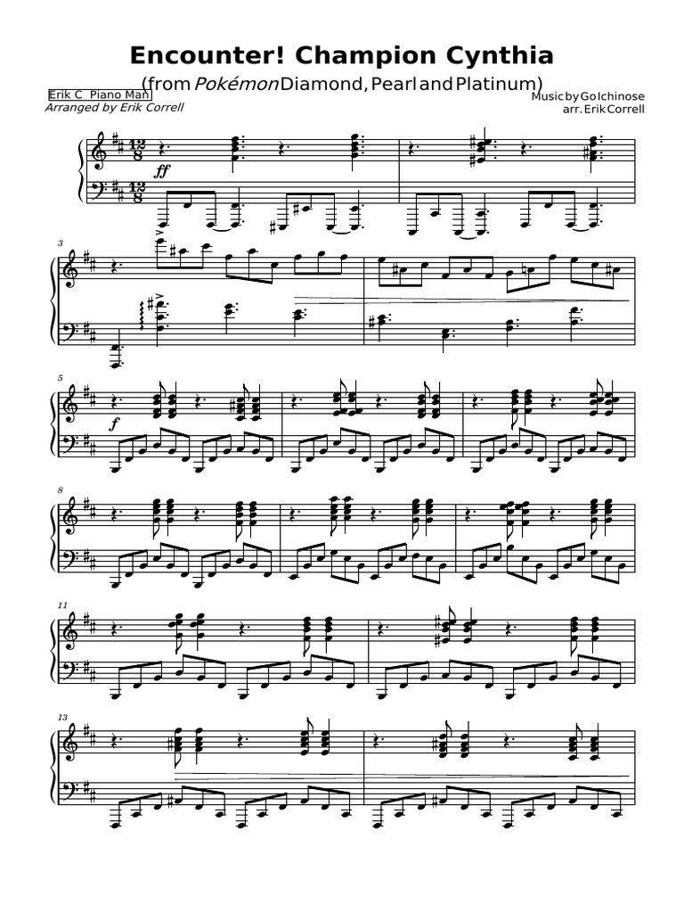 Cynthia Theme | PDF | Video Game Companies Of Japan | Role Playing ...