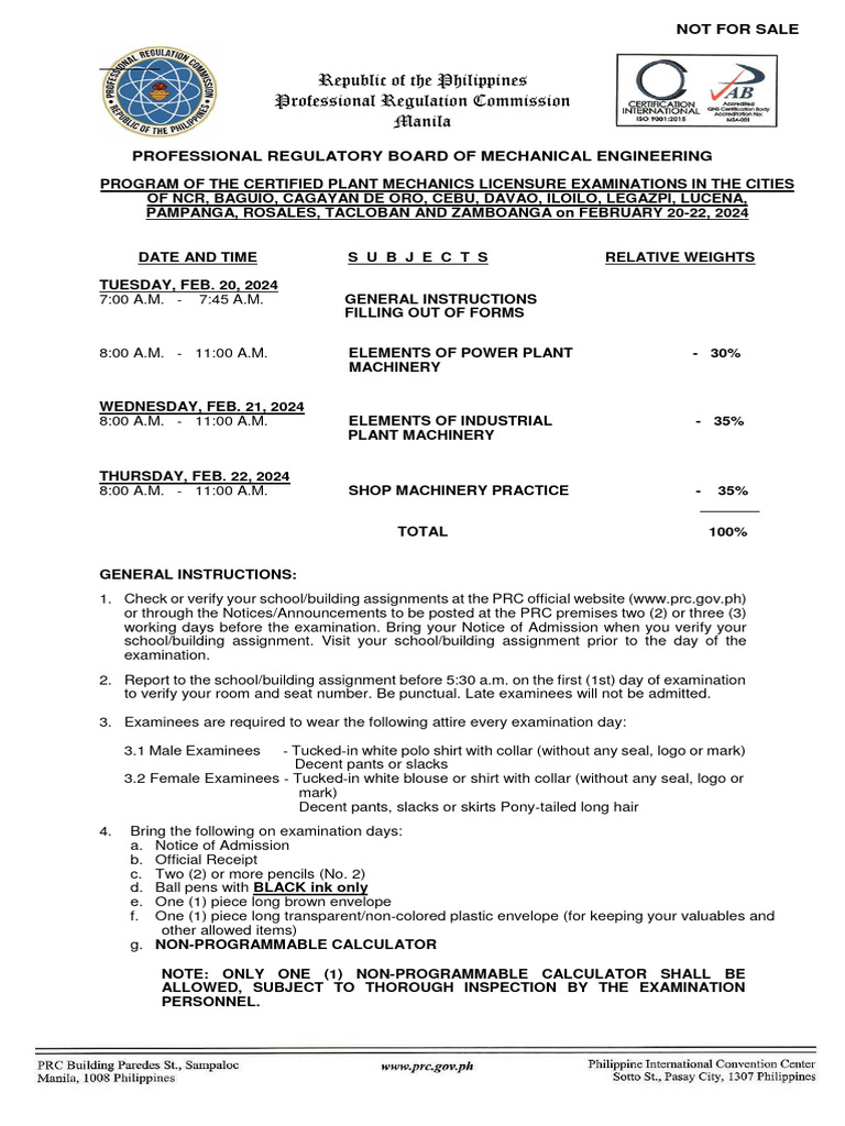 Certified Plant Mechanics 02-2024 | PDF | Vaccines | Calculator