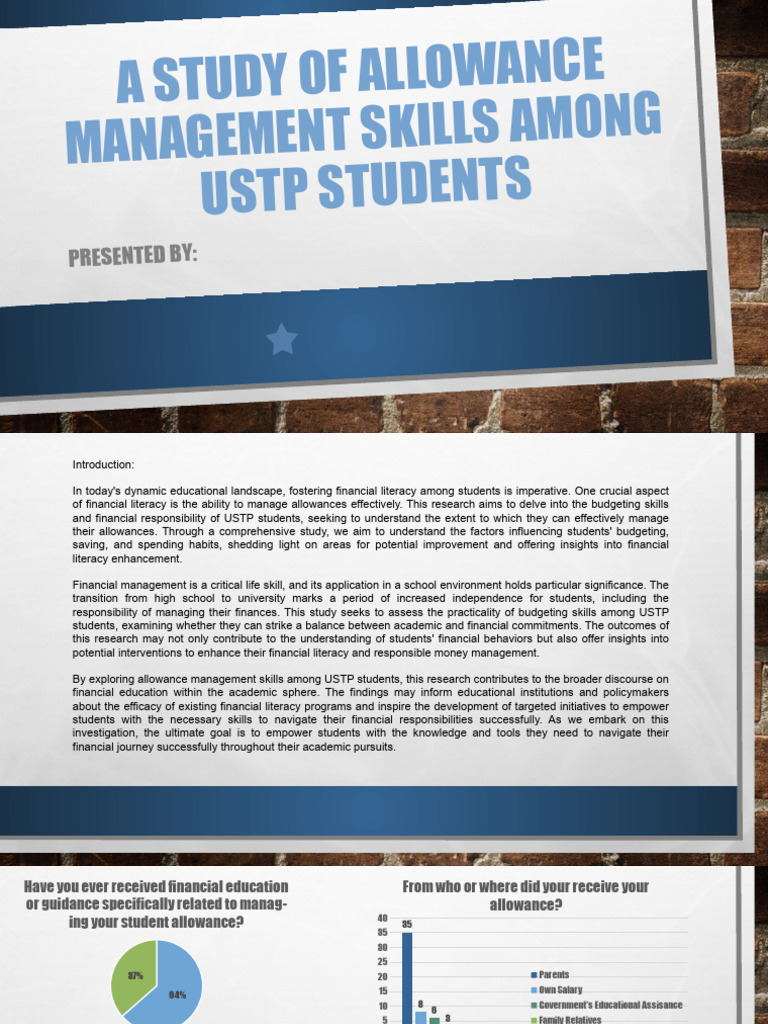 A Study of Allowance Management Skills Among Ustp | PDF | Financial ...
