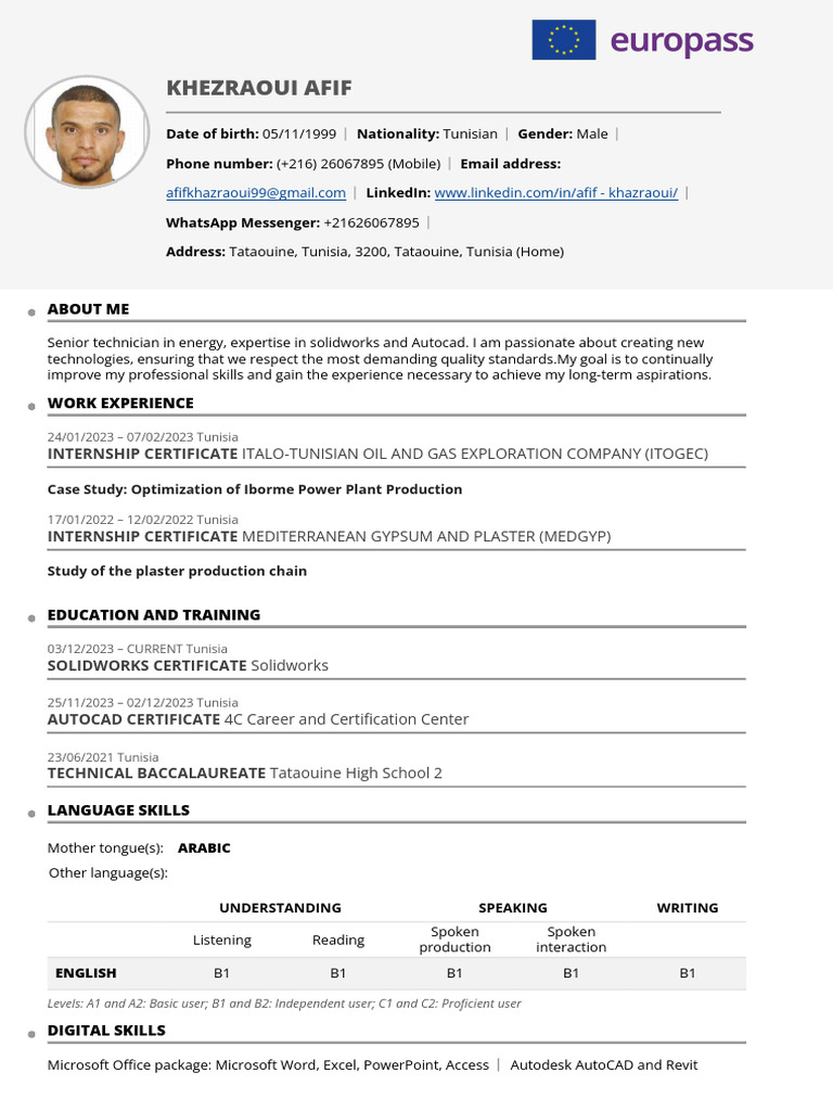 CV Afif Khezraoui | PDF