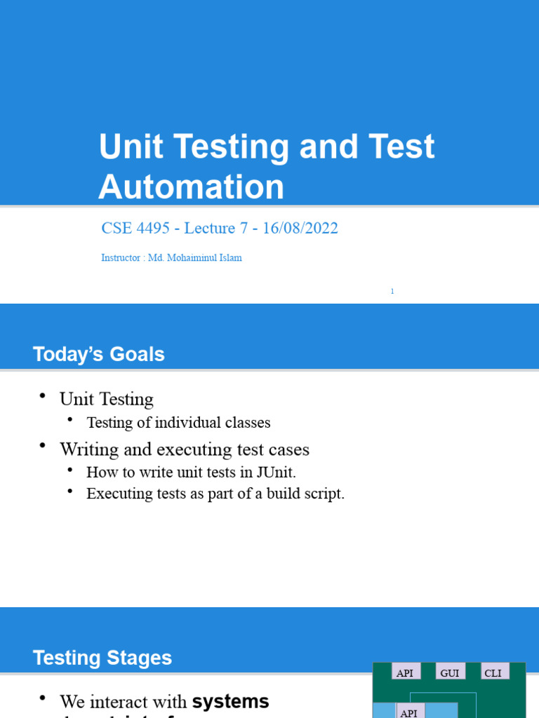 6fall 23 Lecture7unittesting Pdf Unit Testing Command Line Interface