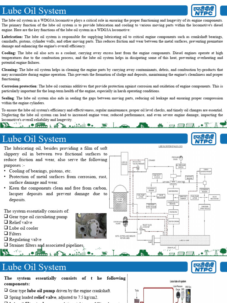 Locomotive - Lube Oil System | PDF | Lubricant | Internal Combustion Engine