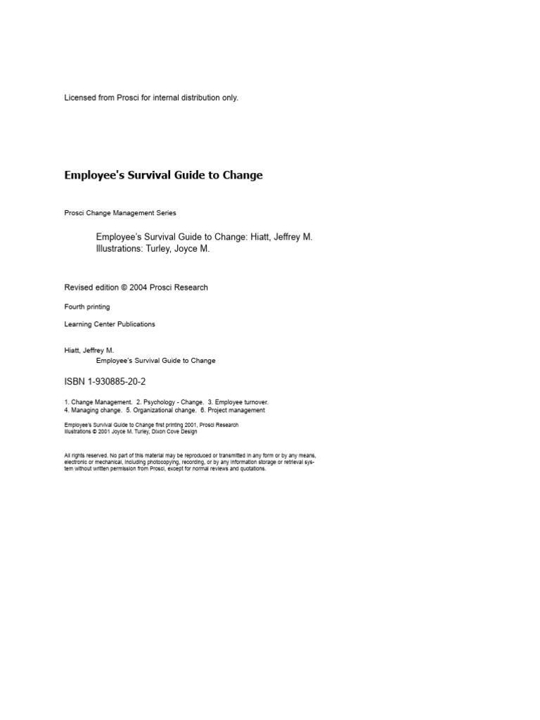 Employees Survival Guide Book | PDF | Change Management | Employment