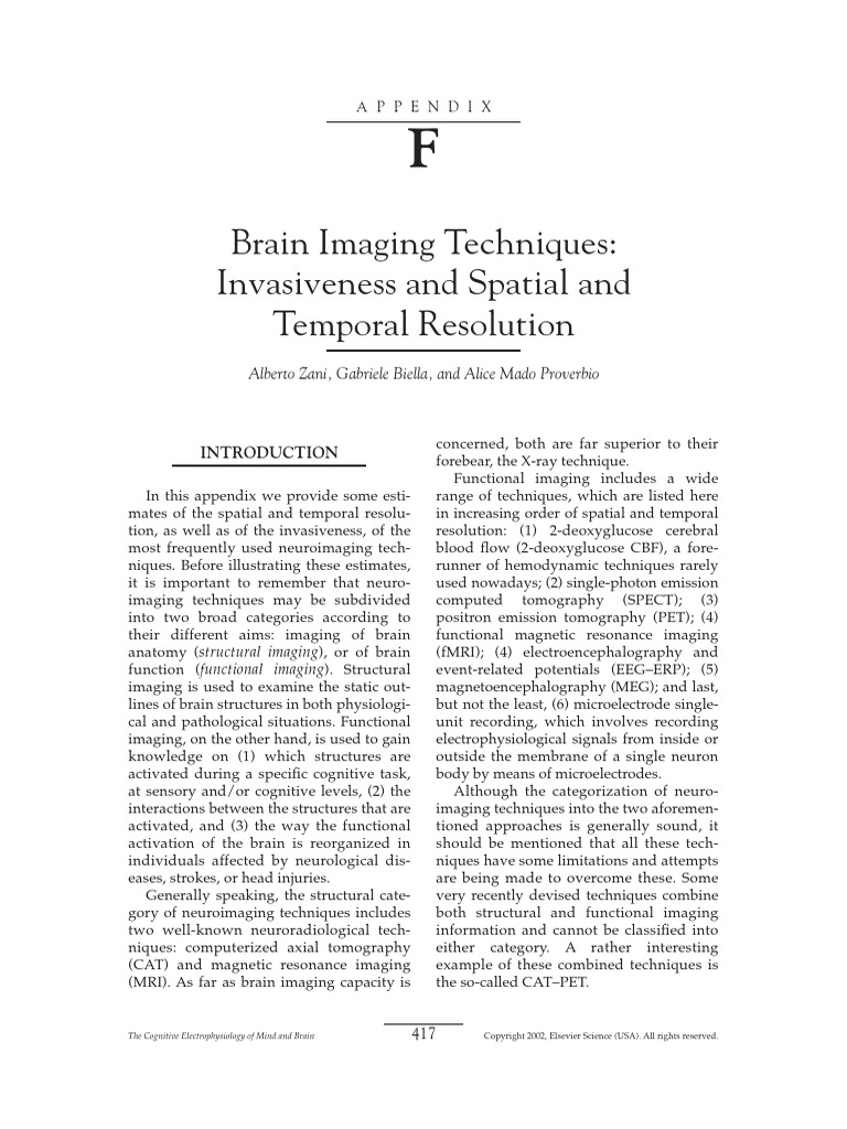 Appendix F - Brain Imaging Techniques Invasi - 2003 - The Cognitive ...