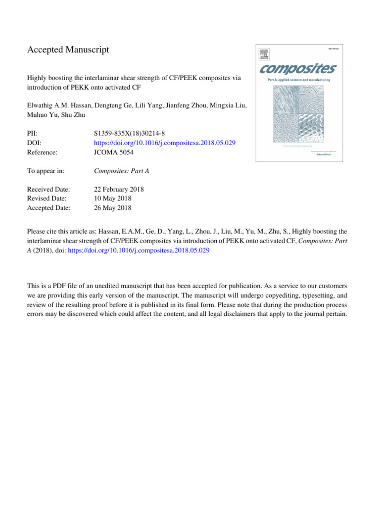 Highly Boosting The Interlaminar Shear Strength of CF-PEEK Composites ...