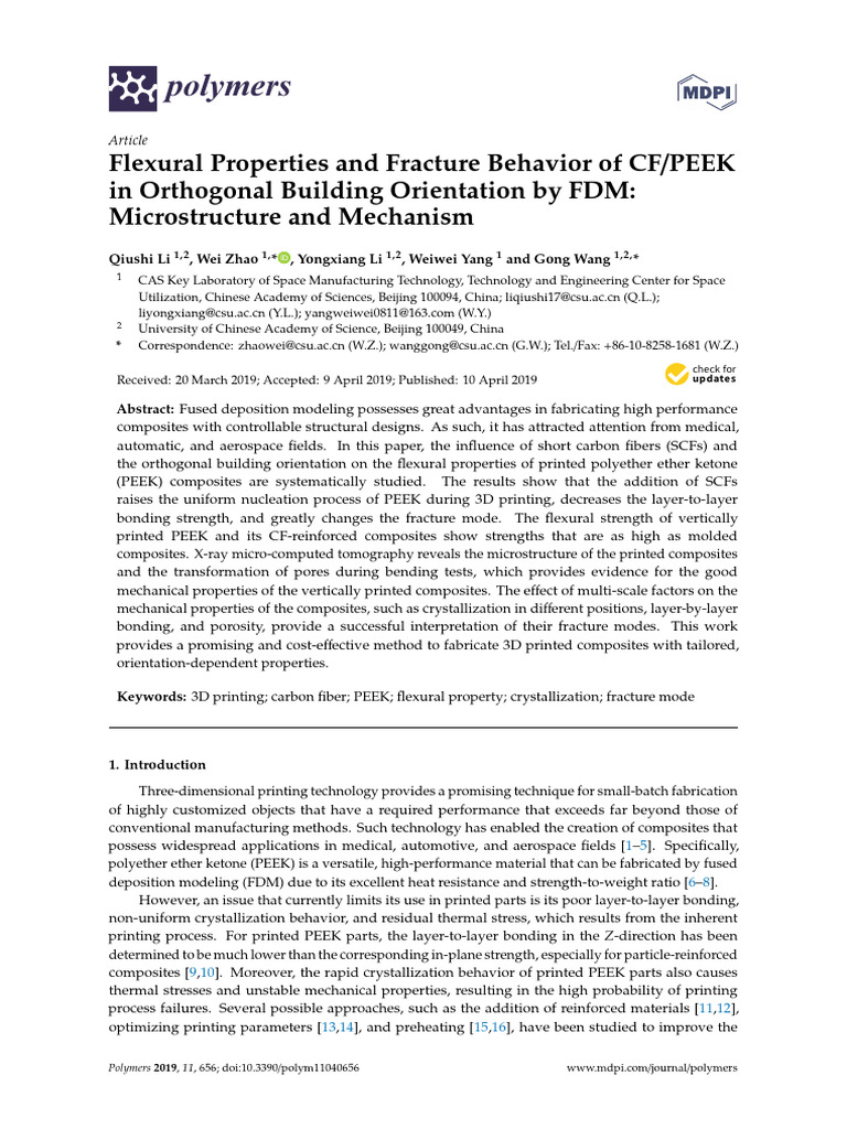 Flexural Properties and Fracture Behavior of CF-PEEK in Orthogonal ...