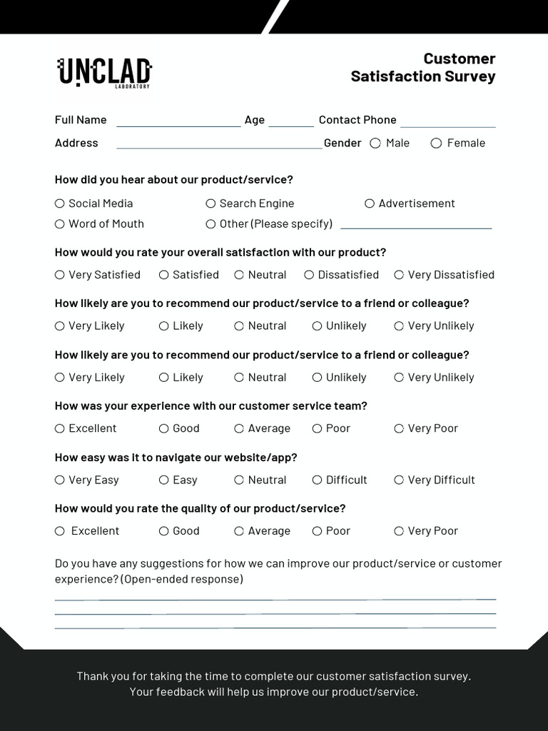 Customer Satisfaction Feedback | PDF