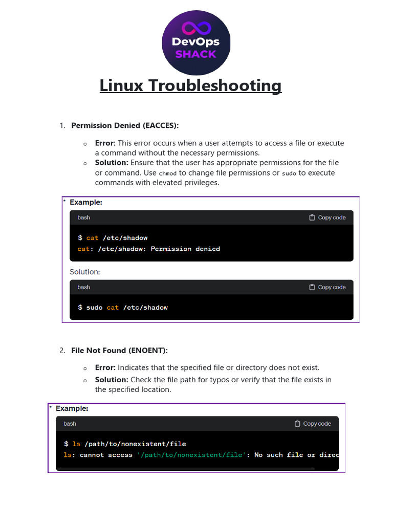 Linux Troubleshooting Notes | PDF | File System | Computer File