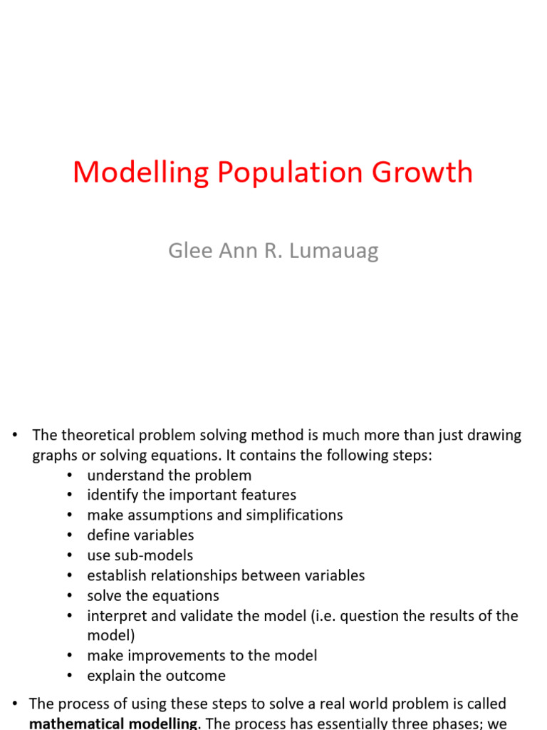 Mathematical Modelling of Population Growth | PDF | Mathematics ...