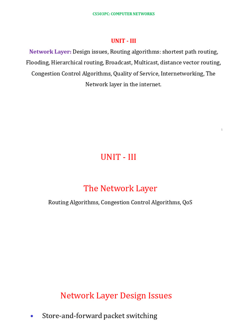 CN Unit 3 | PDF | Routing | Internet Protocols