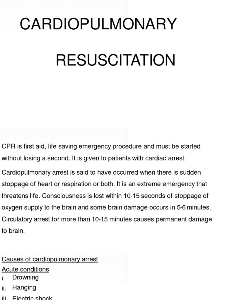 Cardiopulmonary Resuscitation | PDF | Cardiopulmonary Resuscitation | Heart
