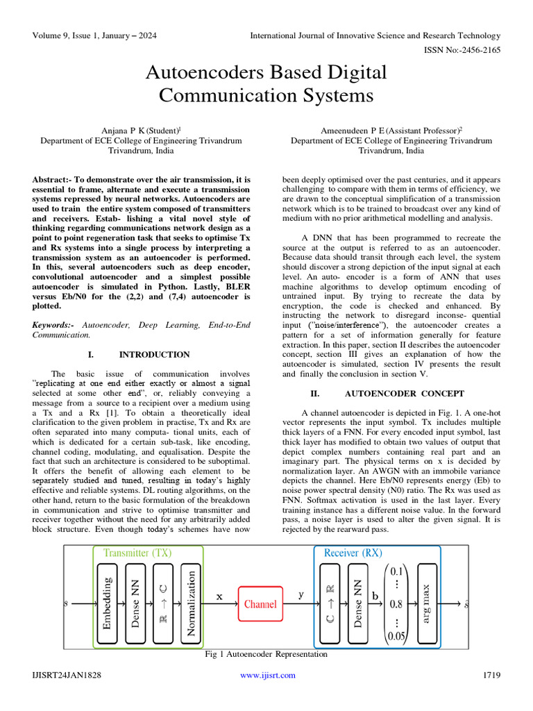 Autoencoders Based Digital Communication Systems | PDF | Deep Learning ...
