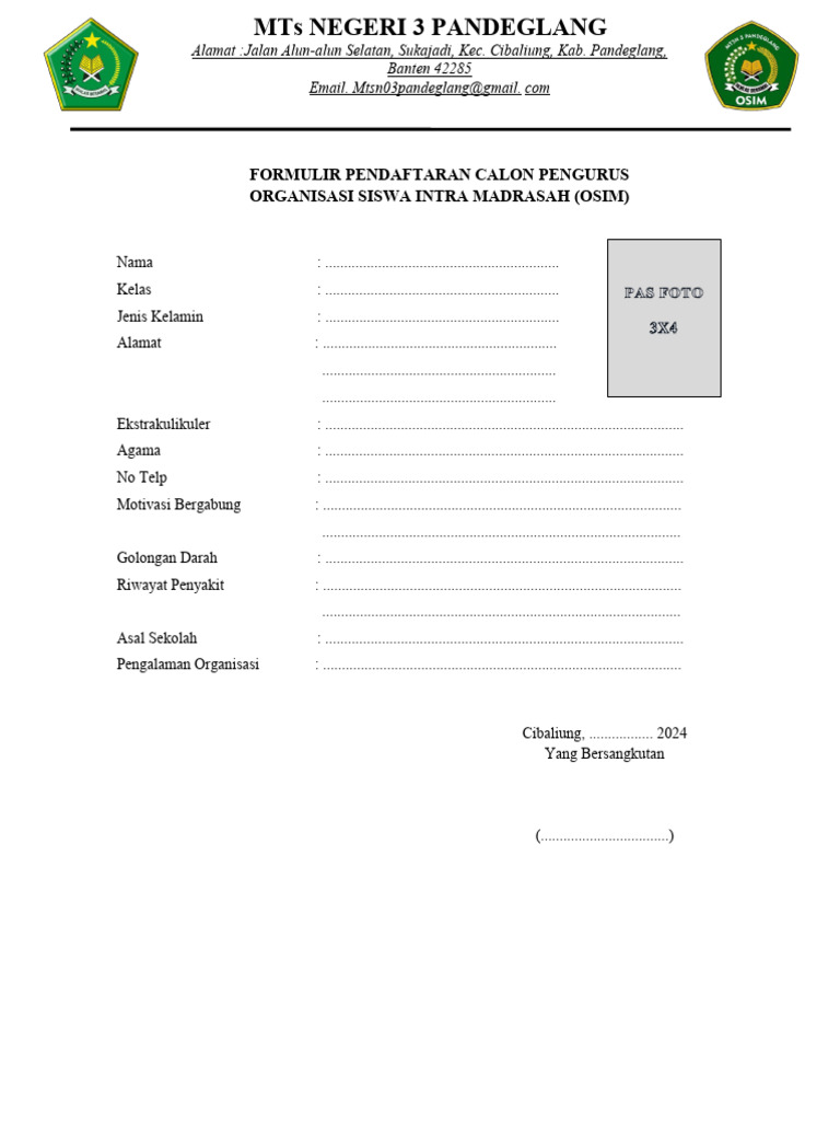 Formulir Rahma-1 | PDF