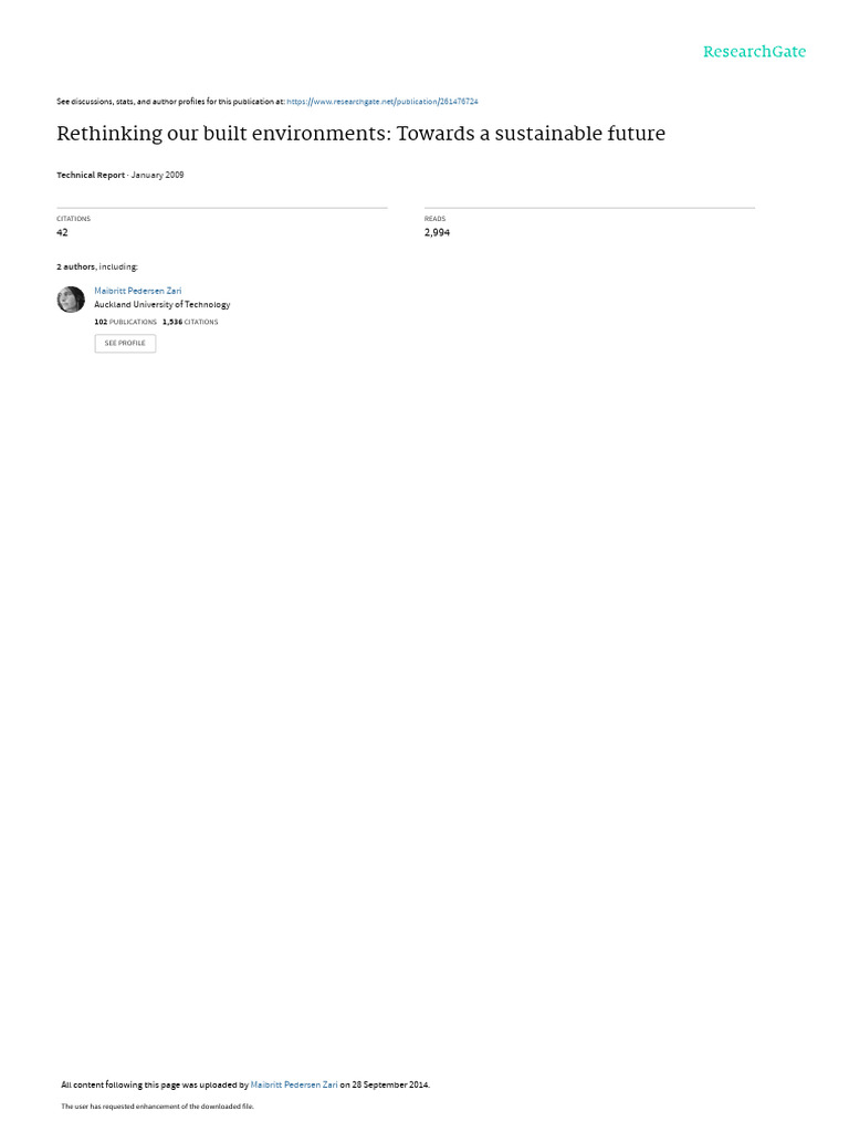 Rethinking Our Built Environment | PDF | Sustainability | Sustainable ...